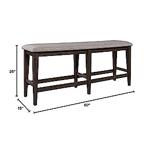 Liberty Furniture Industries Double Bridge Counter Bench, W60 x D15 x H26, Dark Brown/Gray