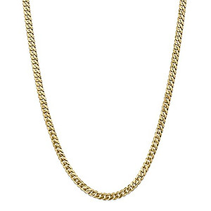 Leslie's Real 14kt Yellow Gold 5.75mm Flat Beveled Curb Chain; 22 inch