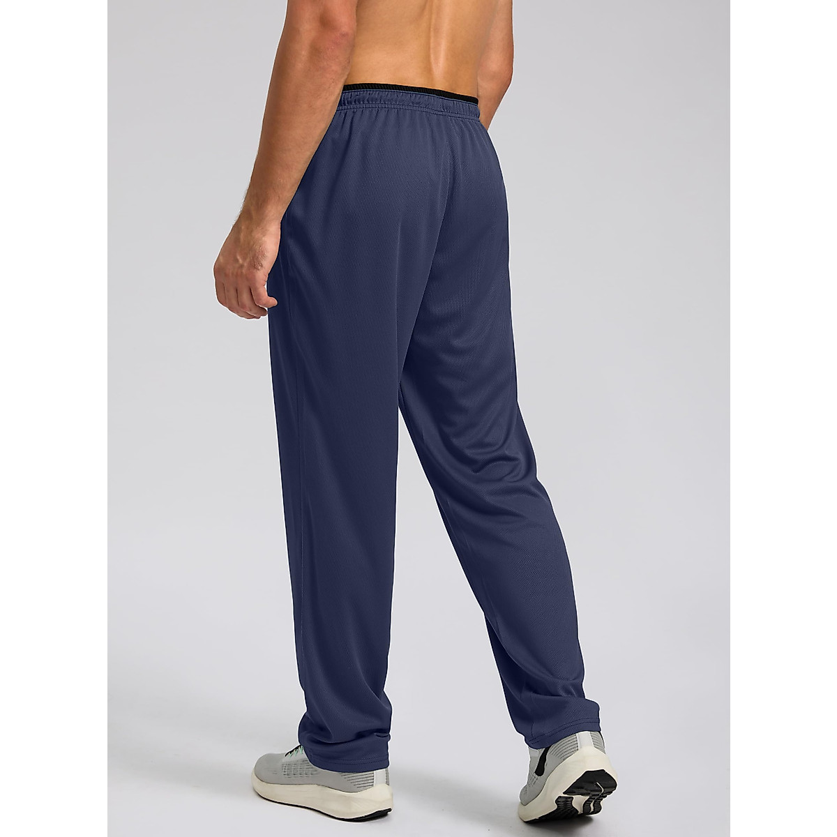 G Gradual Men's Sweatpants Mesh Lightweight with Zip Pockets Breathable Quick Dry Athletic Pants for Workout Running (Navy, Medium)