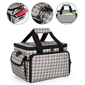 YARWO Carrying Case Compatible with Cricut Joy and Easy Press Mini, Storage Bag for Craft Pens and Other Tool Set, Gray Dots