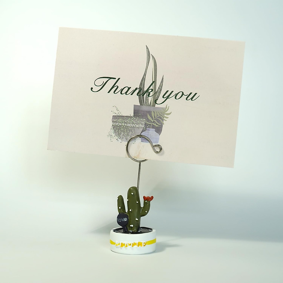 6 Pack Cute Picture Holder,Table Number Holder for Desk, Adorable Cactus Shape Desktop Ornaments Small Place Card Holder, Memo Holder Stand