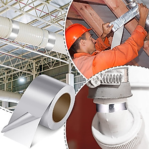 Outus Aluminum Tape 2.36 Inch x 115 Feet, 1.8 Silk Aluminum Foil Tape HVAC High Temp Insulation High Heat Resistant Sealing Film for Duct Work Ac Units Furnace Dryer Vent