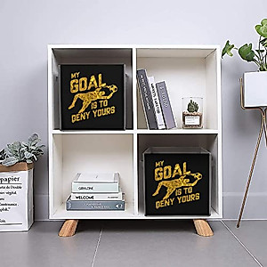 My Goal is to Deny Yours Soccer Large Cubes Storage Bins Collapsible Canvas Storage Box Closet Organizers for Shelves