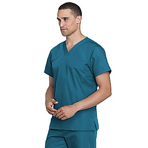 Cherokee Adult's Unisex Top and Scrub Pant Set, Caribbean Blue, Medium