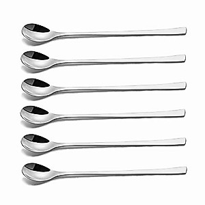 IMEEA Iced Tea Spoons Long Handled 18/10 Stainless Steel Stirring Spoon 9-Inch Bar Spoon Cocktail Mixing Spoon, Set of 6