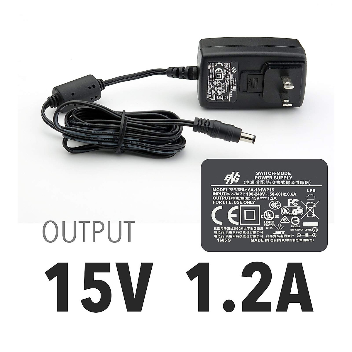 Plustek Power Adapter 15V 1.2A for OpticFilm 8100, 8200i SE, 8200i Ai, 8300i, 7400,7500 and 7600 Series use.