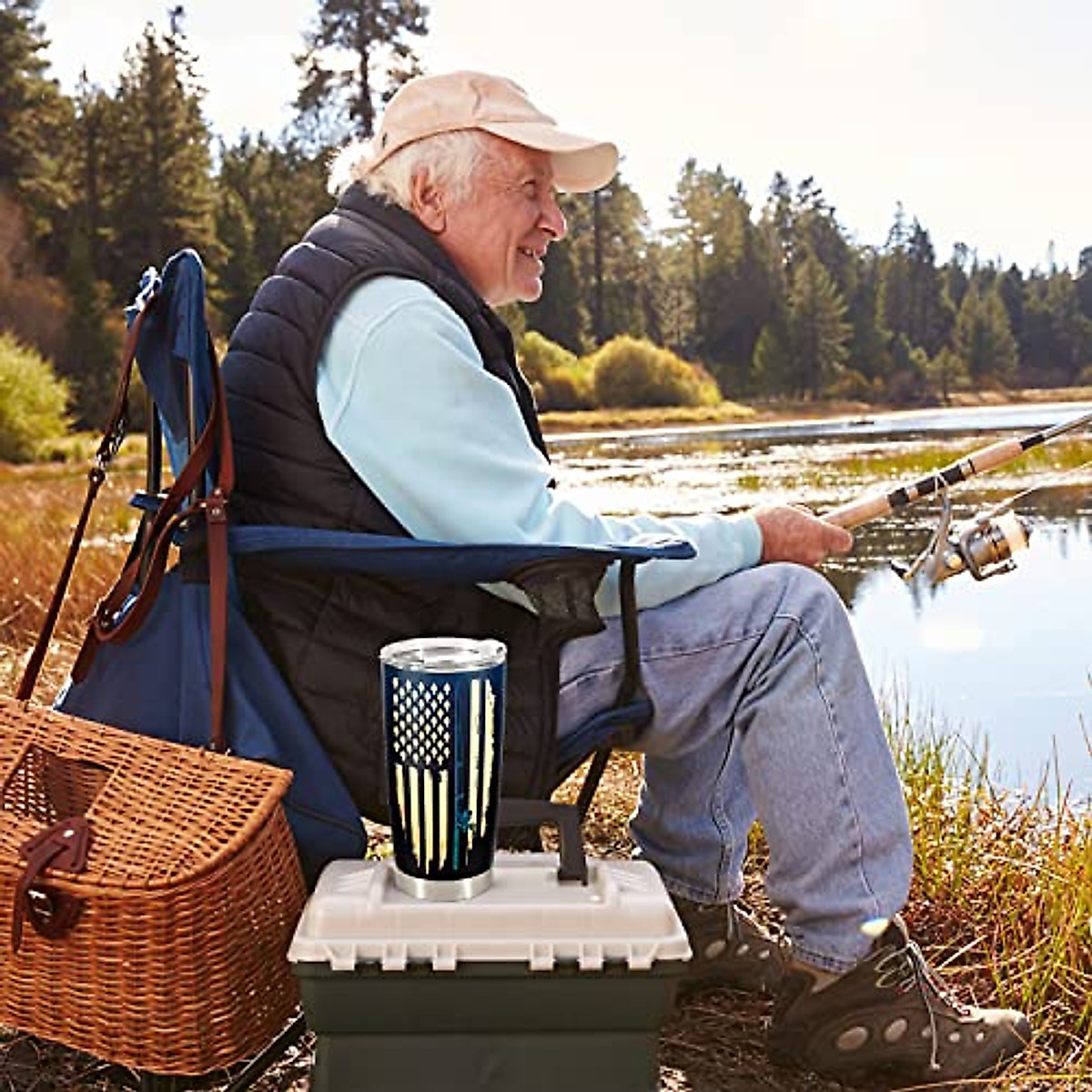 Fishing Gifts for Men - Fishing Gifts - Fathers Day Fishing Gifts for Dad, Husband, Boyfriend - Birthday, Christmas Fishing Gifts for Fisherman - Funny Fishing Gift, Fishing Coffee Mug Tumbler 20Oz