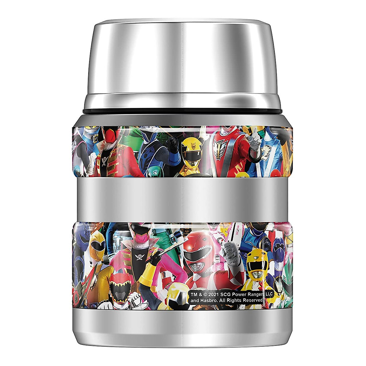 Power Rangers Crowd of Rangers THERMOS STAINLESS KING Stainless Steel Food Jar with Folding Spoon, Vacuum insulated & Double Wall, 16oz