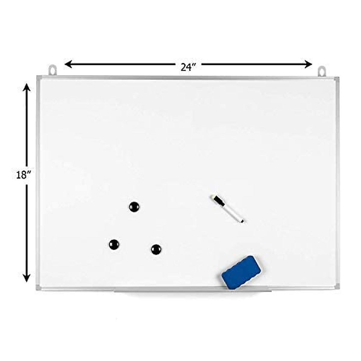 Officeline Ultra-Slim, Lightweight Magnetic Dry Erase Board & Accessories (Includes Whiteboard Pen & Pen Tray, 3 x Magnets & Eraser) (18 x 24 Inch)