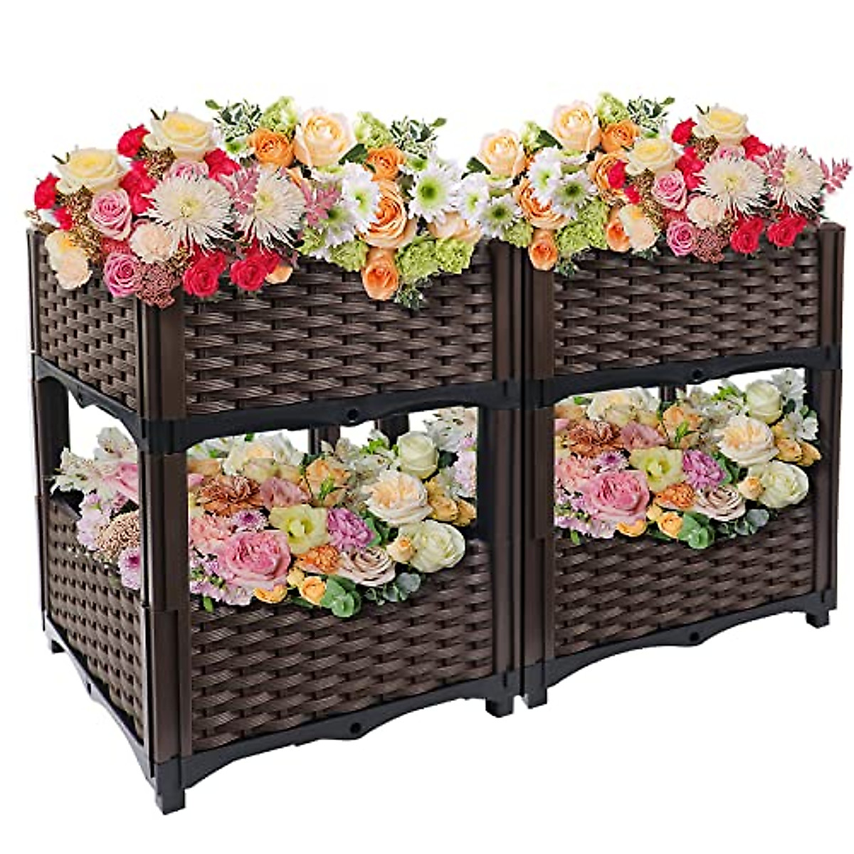 Elevated Garden Raised Beds Planter Kits for Flower Vegetable Grow Pots，Flowers Growing Box Container with Legs (Pack of 4)