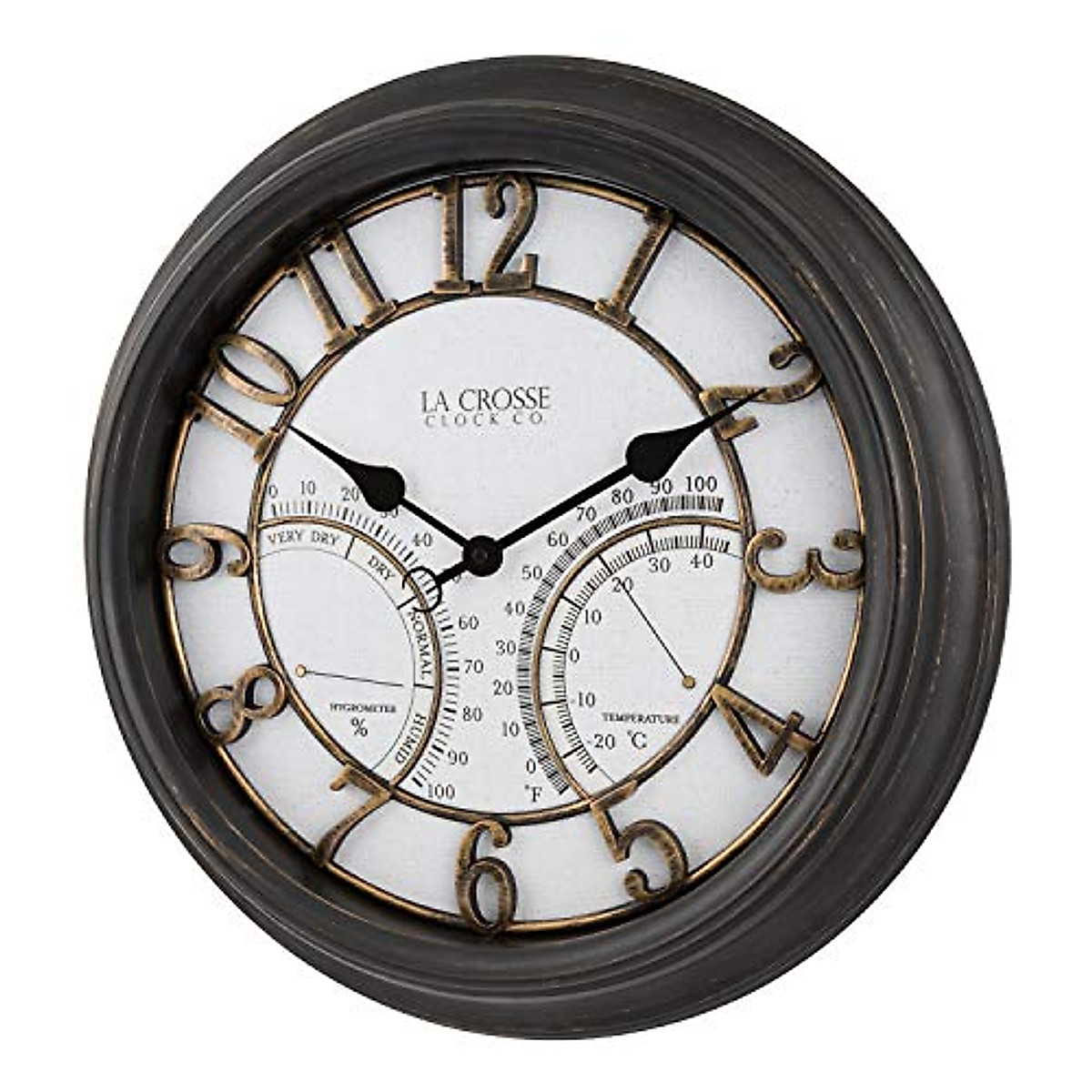 La Crosse Clock 404-4450 19.7 Inch Indoor/Outdoor Silent Sweep Courtyard Quartz Clock