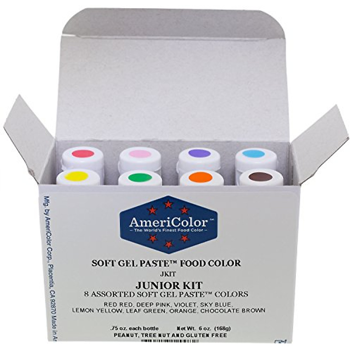 Food Coloring AmeriColor Soft - Gel Paste Junior Kit, 8 Colors, .75 Ounce Bottles