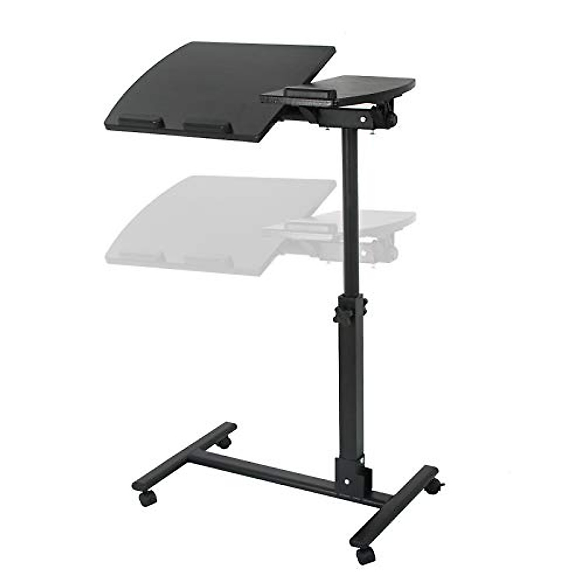 ZENY Mobile Laptop Stand Overbed Table | Adjustable Sit-Stand
