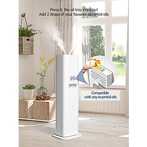 Smart Humidifiers for Bedroom Large Room,(8L) 2.1Gal Cool Mist Top Fill Diffuser Ambient Light, WIFI App & Remote Control, 3 Mist Modes, 12H Timer, 35dB Quiet Humidifier for Home Office Plant