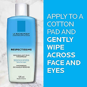 La Roche-Posay Respectissime Waterproof Eye Makeup Remover, Won't Irritate Sensitive Skin-Fragrance Free, 4.2 Fl Oz (Pack of 1)