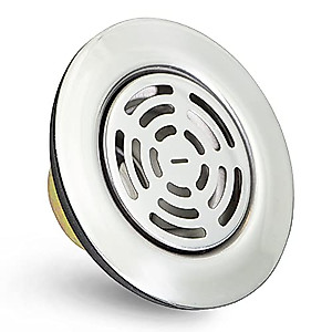 Highcraft 97I3 Flat Stainless Steel RV Mobile Shower Strainer-Drain Assembly for Kitchen or Laundry Sinks, Large