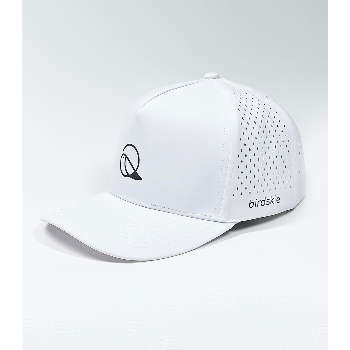 birdskie Golf Hat Snapback, Breathable, Quick Drying, High Performance, The Swagger Golf Cap White