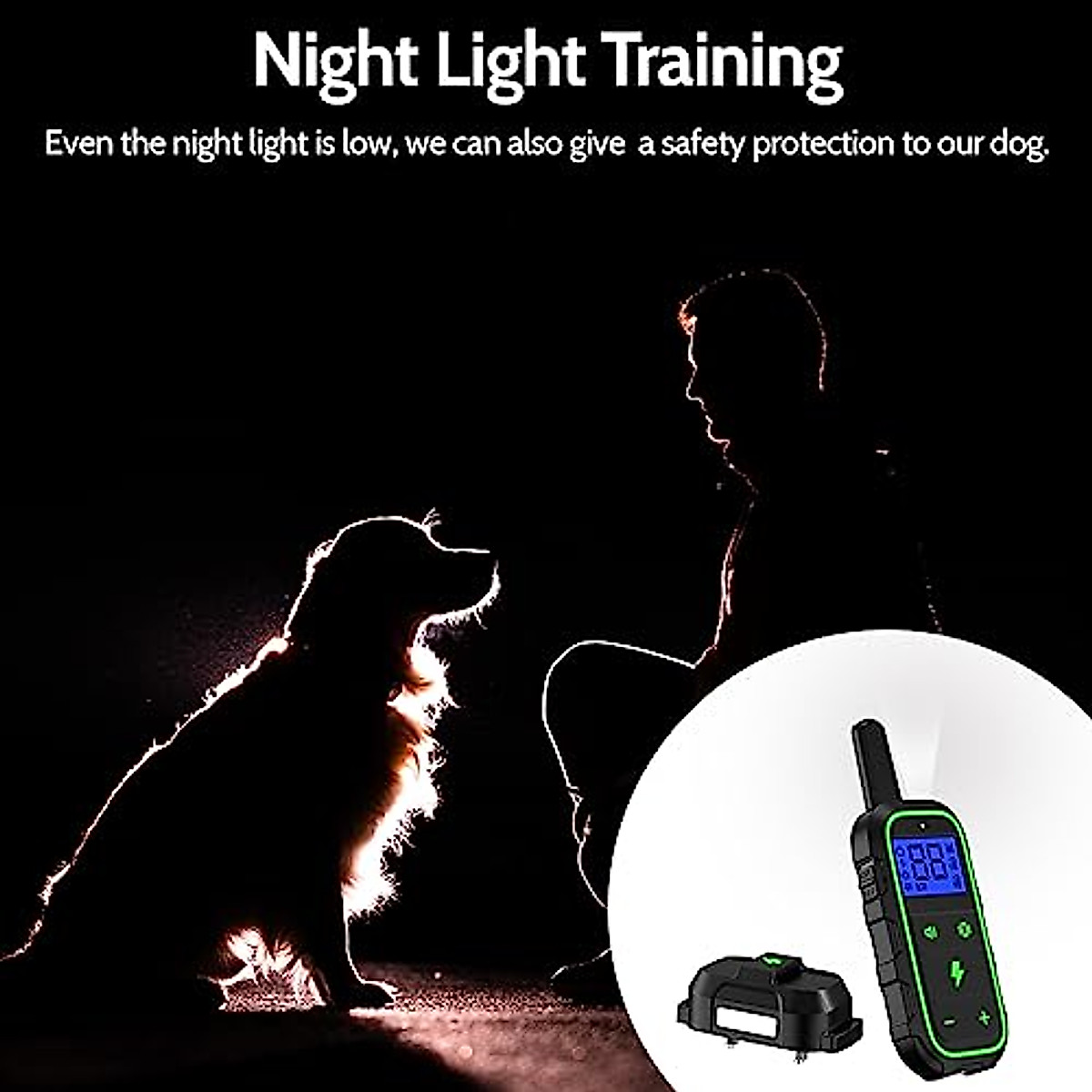 DogStop Dog Training Collar Electric Dog Shock Collar with 4 Training Modes and Waterproof Rechargeable Remote Range 3300Ft for Large Medium Small Dogs (Green)