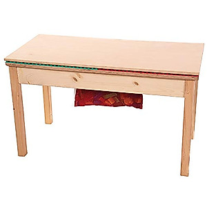 Fun Builder Table-Compatible with DUPLO® Brand blocks-32 x16 Made in The USA! Fully Assembled Solid Wood Frame with Wood Legs-Assembly in Minutes!
