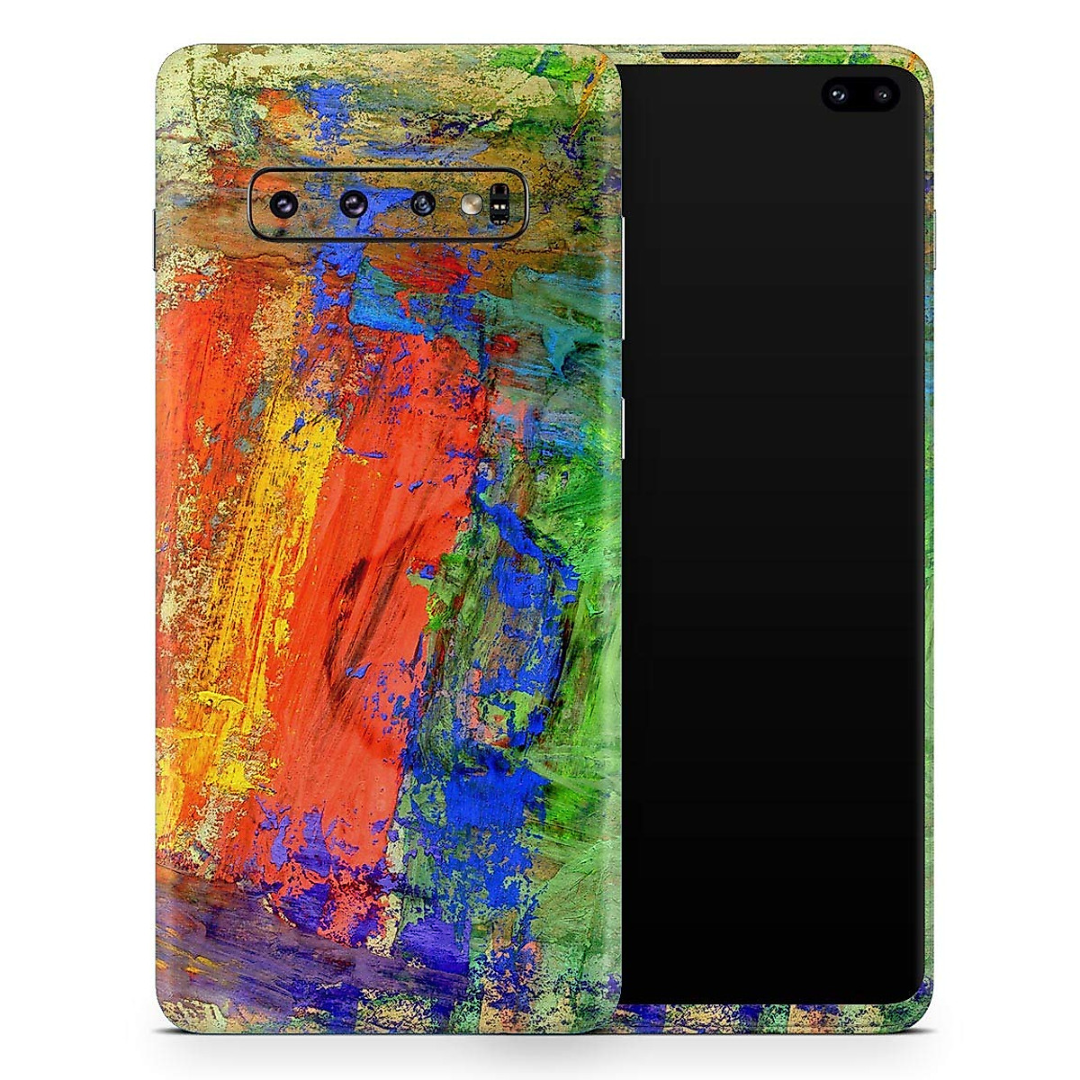 DesignSkinz Abstract Bright Primary and Secondary Colored Oil Painting Protective Vinyl Decal Wrap Skin Cover Compatible with The Samsung Galaxy S20 (Screen Trim & Back Glass Skin)