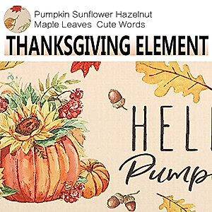 Falflor Fall Kitchen Rug and Mats Pumpkin Sunflower Decorative Kitchen Floor Mats Non Slip Kitchen Rug Heavy Duty Comfort Standing Mats for Kitchen Sink