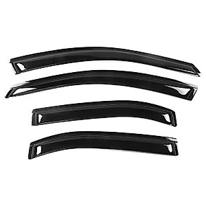 Window Visor Compatible with 2006-2012 Ford Fusion, Slim Style Acrylic Smoke Tinted & Semi-Transparent 4PCS Sun Rain Shade Guard Wind Vent Air Deflector by IKON MOTORSPORTS, 2007 2008 2009 2010 2011
