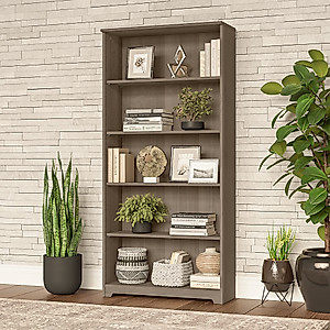Bush Furniture BSH24463023 Cabot 5 Shelf 66-Inch H Bookcase, Ash Gray