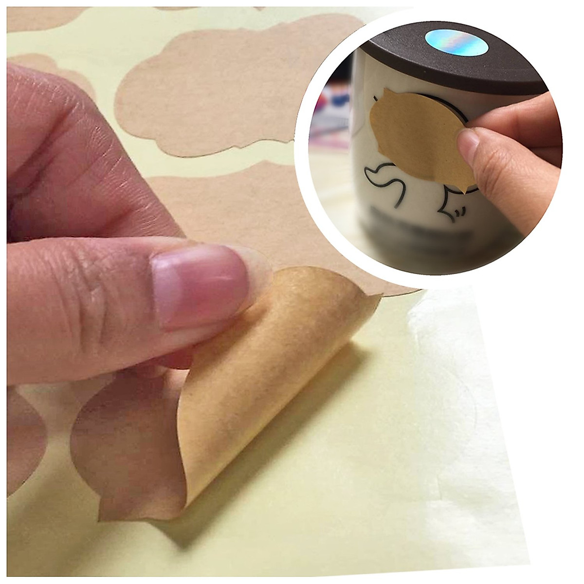 Remarkable Fancy Shape Kraft Paper Stickers Labels for Essential Oil Bottle Food Jars,Herb Jars, Spice Jars (7 Sheets)