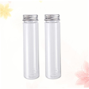 FUNOMOCYA 2pcs Clear Container Test Tubes with Lids Plastic Terrarium Containers with Lids Cosmetic Containers Travel Lotion Bottle