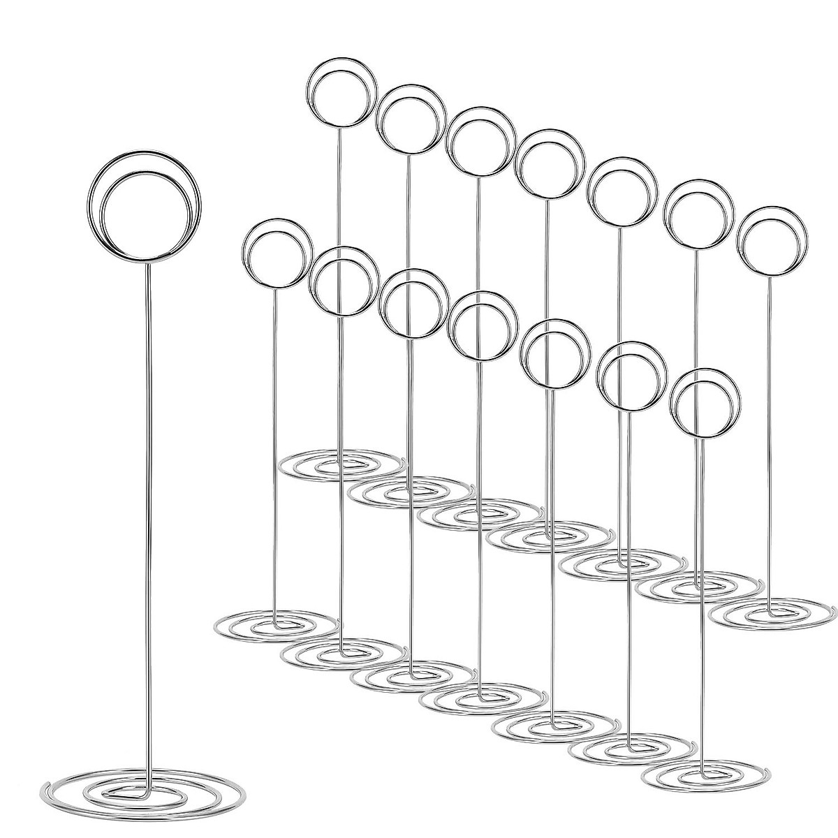 MANGZ 15 Pack 8.75 Inch Tall Table Number Holder, Place Card Holder, Table Picture Holder, Wire Photo Holder Clip,Menu Note Stand for Weddings, Banquets
