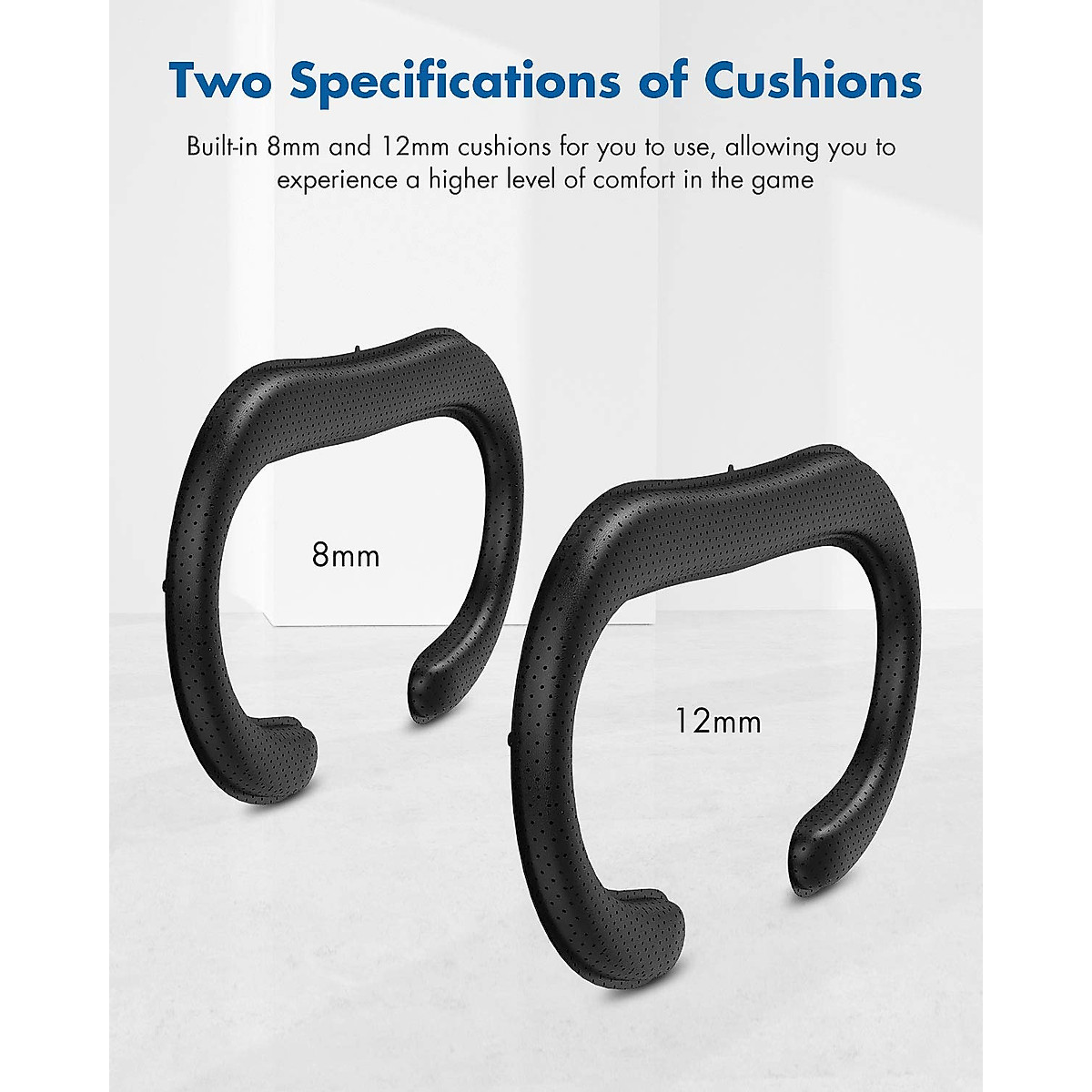 KIWI design VR Facial Interface Bracket Compatible with Valve Index, 2 pcs PU Leather Anti-dirt Sweat-Proof Foam Face Cover Pad with Lens Cover and Anti-Leakage Nose Pad