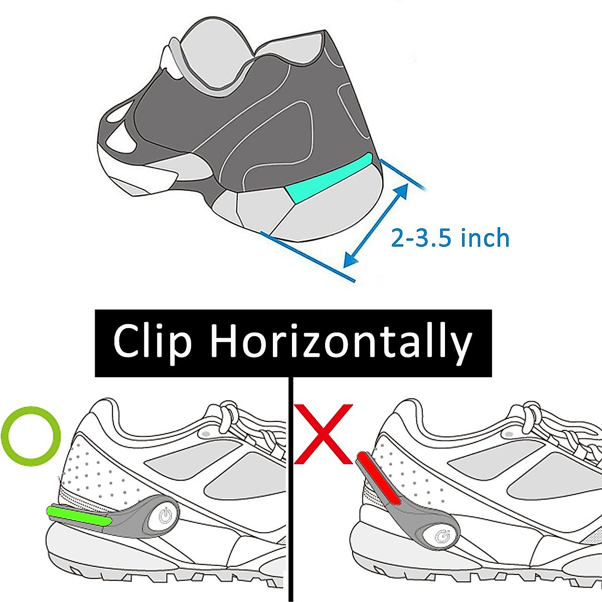Shoe Clip Lights (2 Pack) Reflective Safety Night Running Gear for Runners Joggers Bikers Walkers, Color Changing RGB Strobe and Steady Color Flash Mode, Water Resistant and Bonus Screw Driver