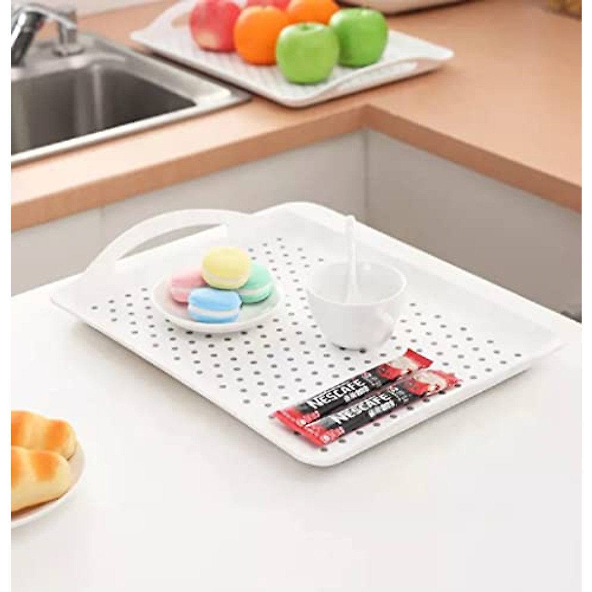 Rectangular Anti Slip Tray, Non-slip Serving Tray