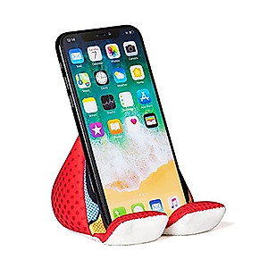 Plusheez Mobile Phone Holder | 2 in 1 Phone Stand with Micro Fibre Wipe | Screen Cleaner | Universal Phone Stand for Kids Children Adults | eReader/Kindle/Smartphone/Small Tablet Compatible (Lips)