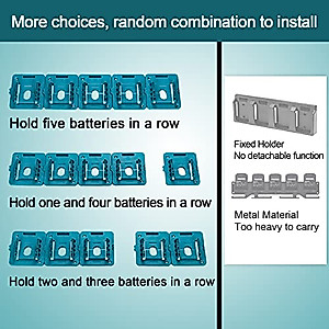 Crivnhar 5 Pack Battery Holder for Makita 18V Battery Mounts Dock Holder Fit for BL1860 BL1850 BL1840 BL1830(w/10 Screws)