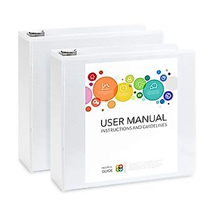 Extra Large 3 Ring Binders, 4 Inch Binder with Rugged Heavy Duty Design for Home, Office, and School, Holds up to 880 Sheets of 8.5 Inch x 11 Inch Paper, White, D Ring, 2 Pack of 4" Binders