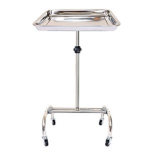 Konmee Premium Mayo Instrument Stand Salon Tray Medical Tray Beauty Spa Tray Dentist Tray with Wheels,Stainless Steel