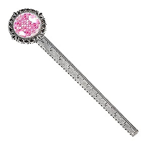 Retro Bookmark with Ruler, Book Markers for Student Kids Teacher Book Lovers, Office School Reading Accessories Gifts, Watercolor Pink Mermaid Scales