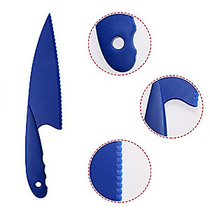 PENTA ANGEL 6 Colors Plastic Kitchen Knife Set Nylon Knife Children Safety Cooking Chef Knives for Fruit Lettuce Vegetable Salad Bread (6 Colors)