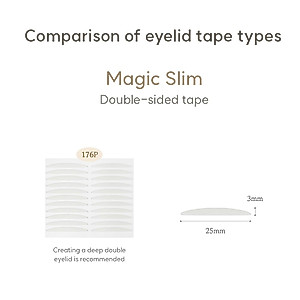 Korean Eye Charm Double Eyelid Tape Hooded Eye Lift – Droopy Eyelid Lifter Eye Lid Strips for Hooded Eyes (Double Sided 3mm 176p)