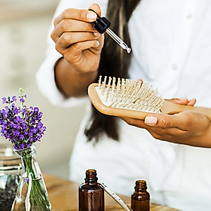 LXLOVESM 4 Pcs 1oz+2oz Amber Glass Dropper Bottle,Tincture Bottles with Eye Droppers,Leakproof Essential Oils Bottles,with 1 Stainless Steel Funnels