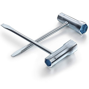 3 Pack Chainsaw Wrench Scrench Tool Replacement, 13 by 19 mm Chainsaw Wrench Scrench T Wrench Spanner Tool Remover for Saws Chains Nuts Combination Screwdriver and Wrench Mix Multi Tool