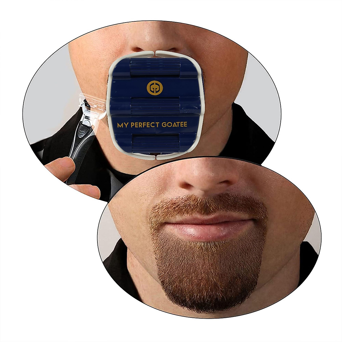 My Perfect Goatee® Shaving Template - Create a Perfectly Shaped Goatee Every Time - Adjustable Reduces Shaving Time - Shape Goatee and Circle Bead (Version 1.1)