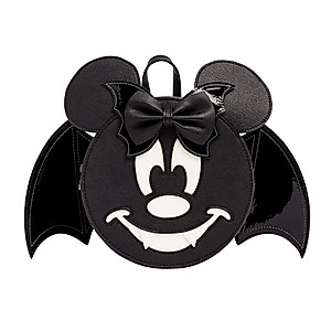 Loungefly X LASR Exclusive Disney Minnie Bat Convertible Mini Backpack - Fashion Cosplay Disneybound Cute Backpack