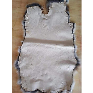 4pack Natural Tanned Rabbit Fur Pelt Real Rabbit Skin Hide Pelts (10" by 12" Rabbit Pelt with Sewing Quality Leather) (Natural Yellow Tanned)