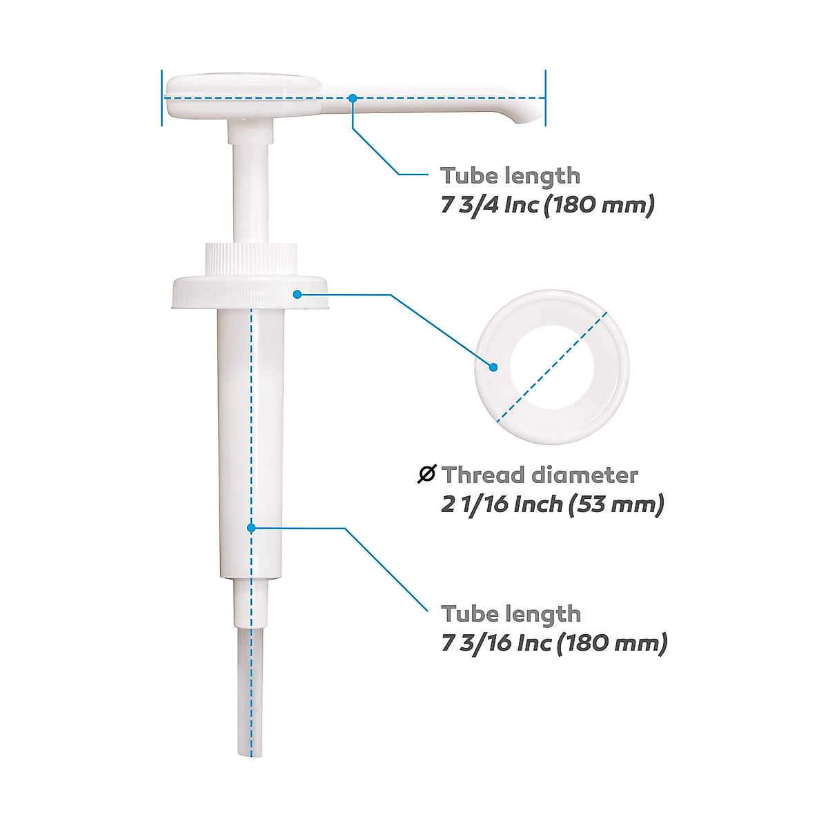 Atrevo Pump for HERSHEY'S Chocolate Syrup Gallon. Pump Dispenser High Viscosity Pourer Sturdy. For Chocolate Syrups, Condiments, and Hot Sauce. Fits Most Half Gallon Bottles (53 mm). Individually Pack