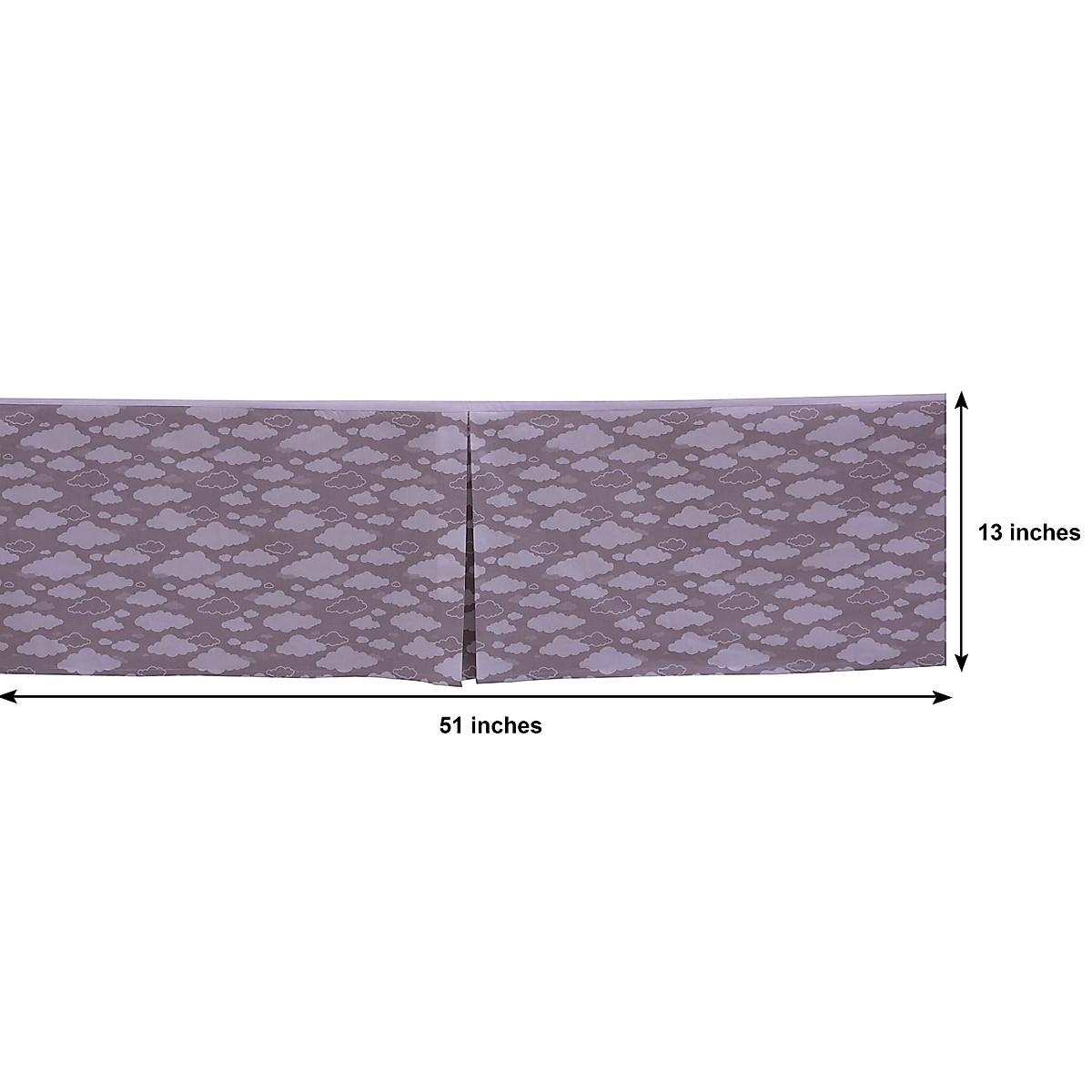 Bacati Clouds in The City Grey Clouds Crib/Toddler Bed Skirt Dust Ruffle, White/Grey