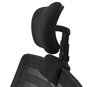 Adjustable Headrest for Office Chair, Universal Chair Head Neck Support Cushion Attachment Elastic Sponge Nylon Frame Head Rest Detachable Upholstered for Ergonomic Chair,Headrest Only (Black3.0)