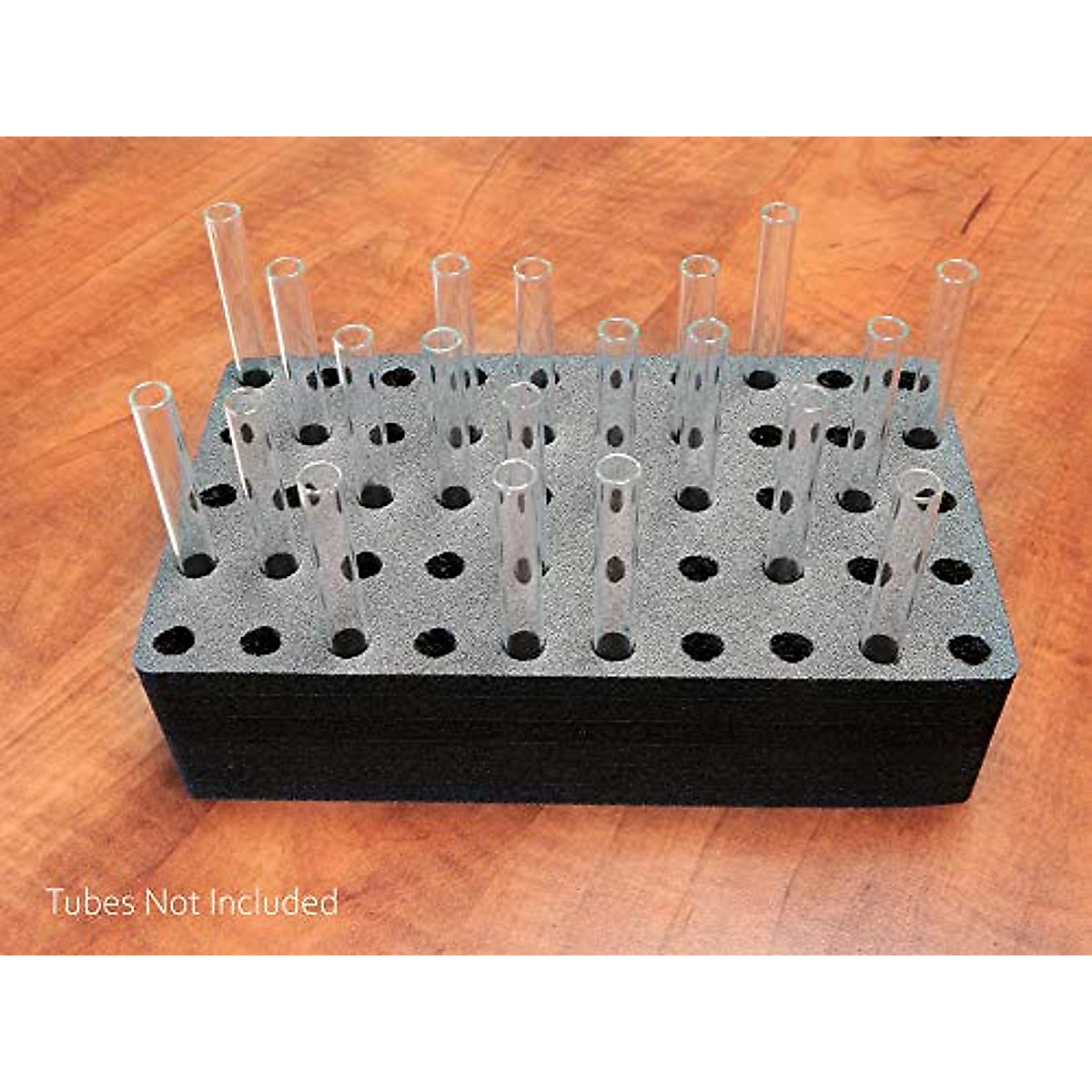 Polar Whale Test Tube Rack Black Foam Storage Rack Organizer Stand Transport Holds 50 Tubes Fits up to 10mm Diameter
