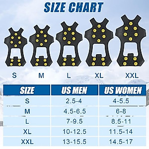 Ice Cleats Snow Traction Cleats Crampons for Shoe and Boots Non-Slip Overshoe for Walking on Snow and Ice Rubber Walking Cleats Anti Slip Crampons